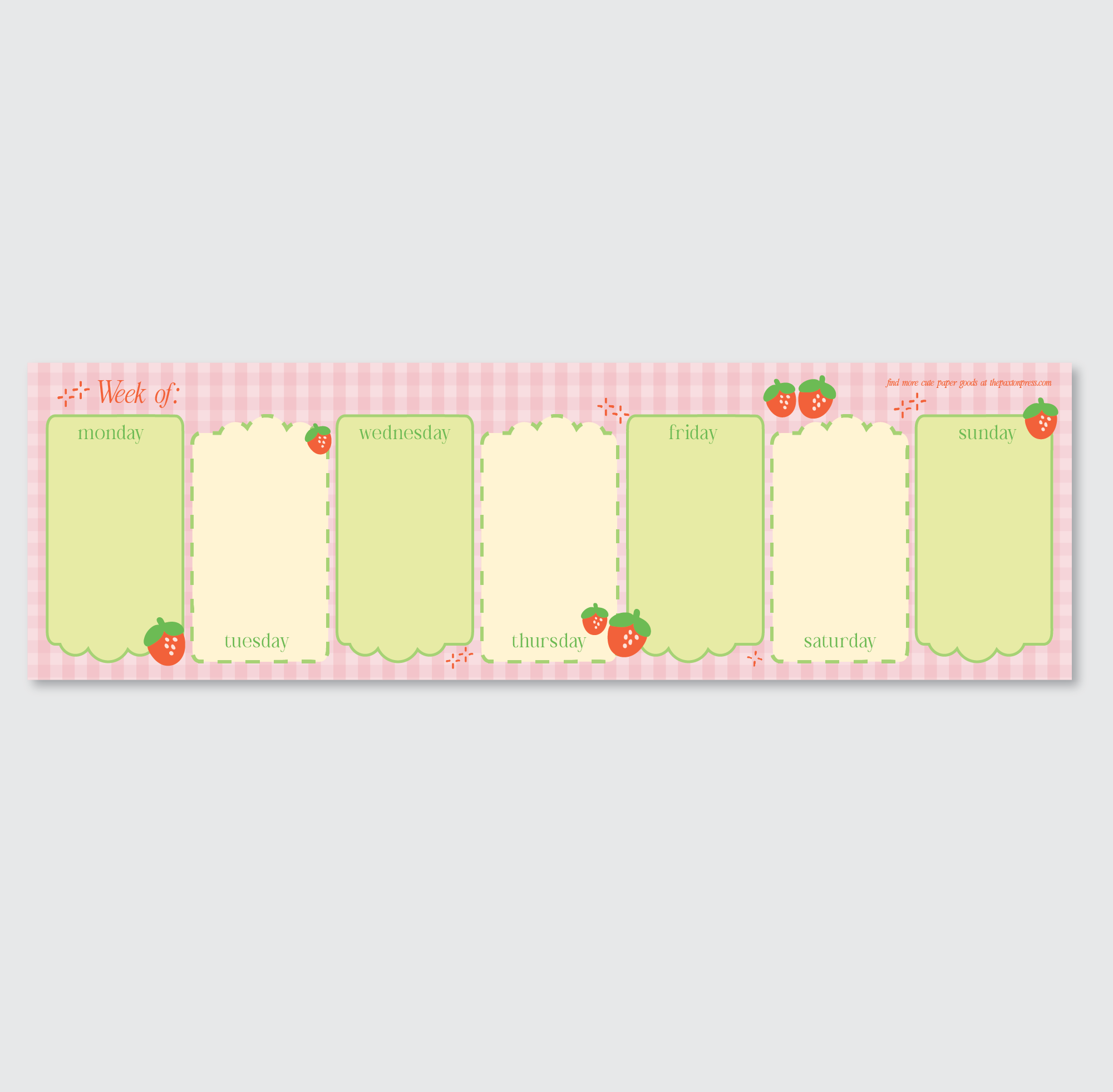 Strawberry Fields Weekly Desk Planner - 17" x 5" – The Paxton Press